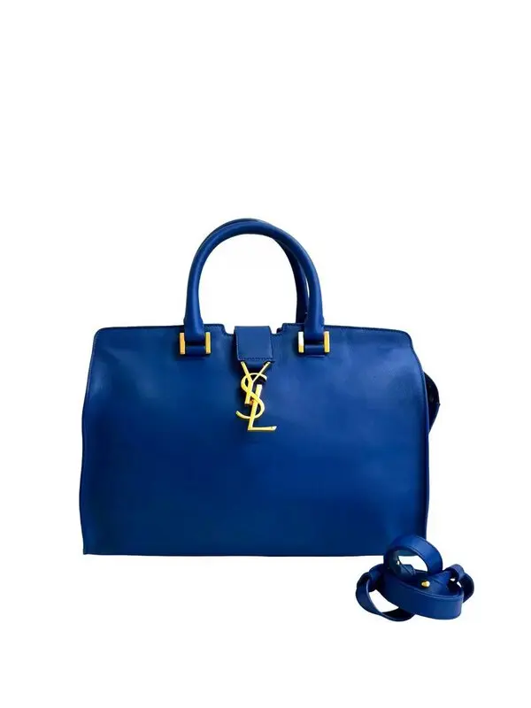 Saint Laurent 2015 Small Monogram Downtown Cabas Satchel - Blue