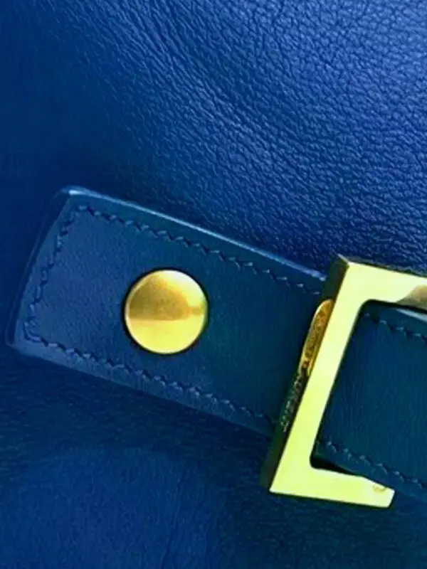 Saint Laurent 2015 Small Monogram Downtown Cabas Satchel - Blue