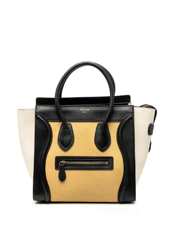 Celine 2013 Micro Tricolor Leather Luggage Tote Bag