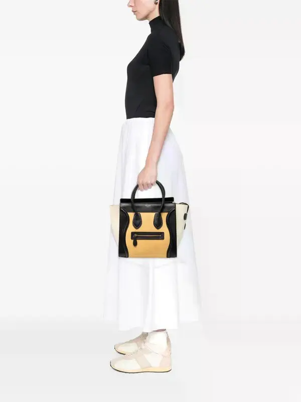 Celine 2013 Micro Tricolor Leather Luggage Tote Bag