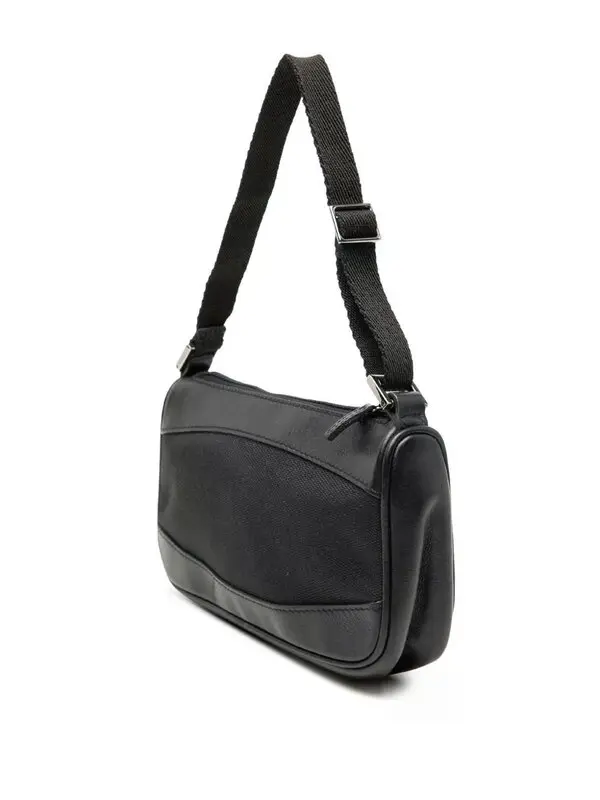 Gucci Leather Trimmed Canvas Shoulder Bag