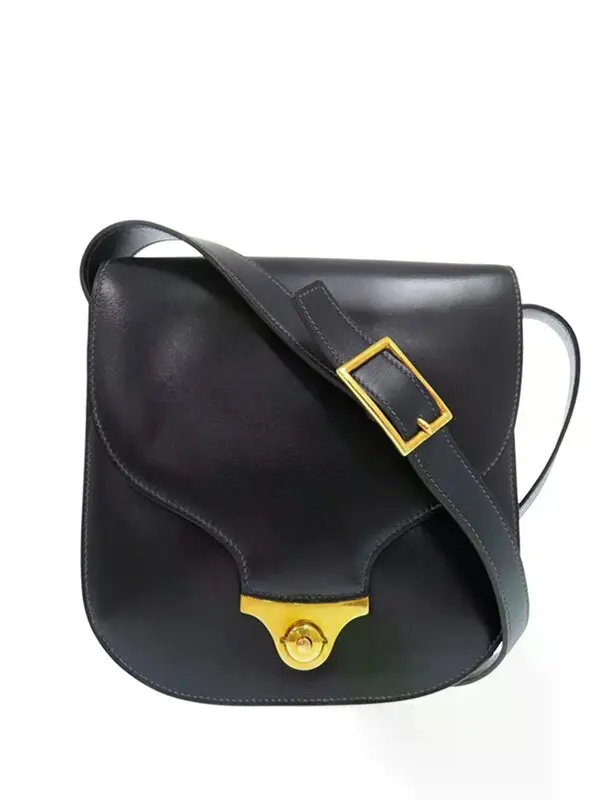 Hermès 1945-1970 Box Calf Shoulder Bag - Black
