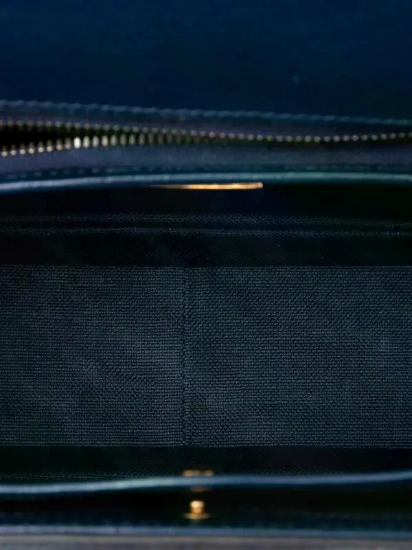 Gucci 2016-2025 100th Anniversary Medium Gg Coated Canvas 1947 Bamboo Top Handle Satchel - Blue