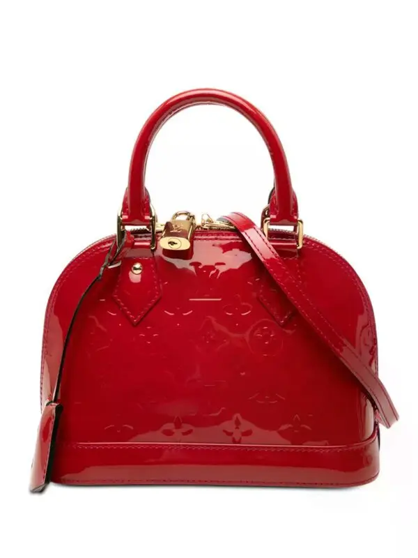 LOUIS VUITTON 2013 Monogram Vernis Alma Bb Satchel - Red