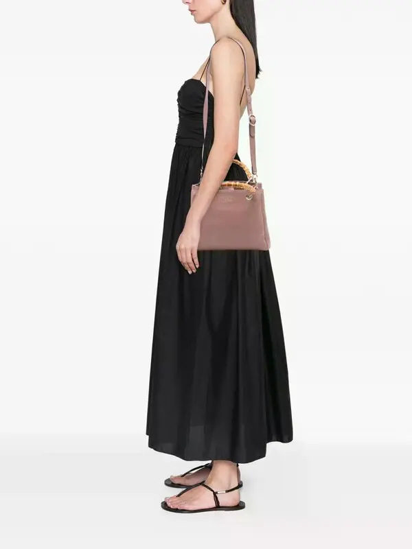 Gucci Small Calfskin Bamboo Shopper Satchel - Pink