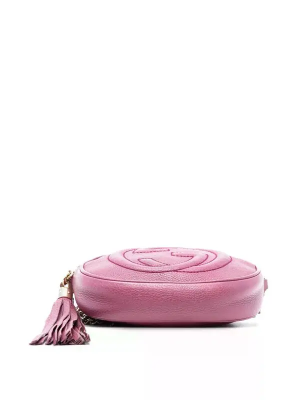 Gucci Mini Pebbled Calfskin Soho Chain Crossbody Bag - Pink