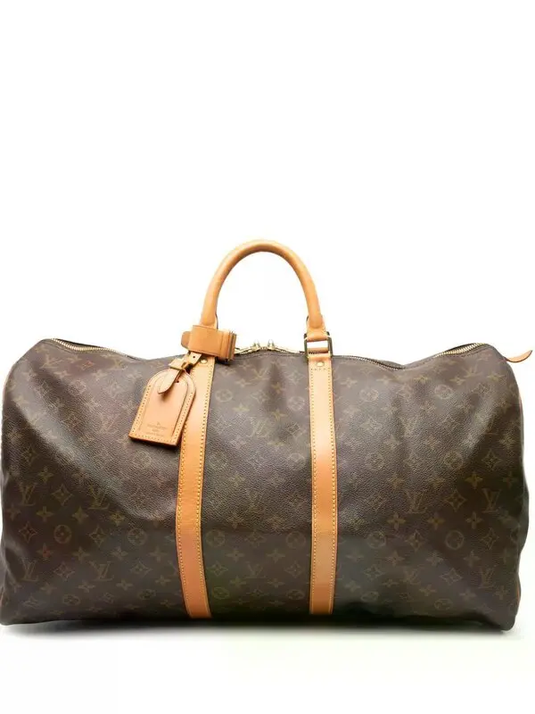 LOUIS VUITTON 1994 Monogram Keepall 55 Travel Bag - Brown