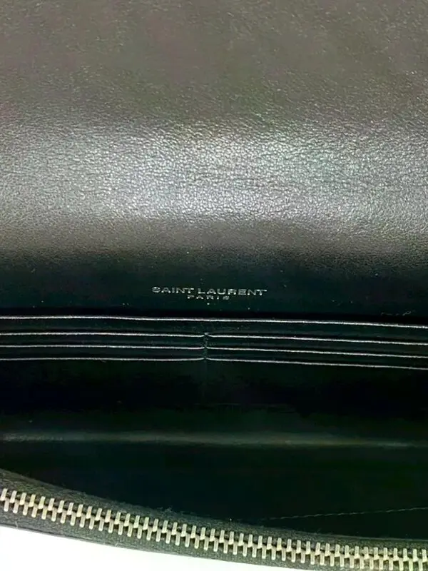 Saint Laurent Calfskin Heart And Smoking Lips Monogram Kate Tassel Wallet-on-chain - Black