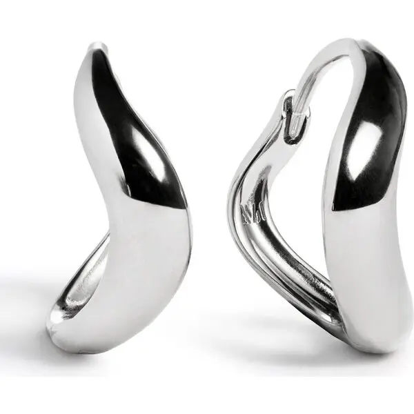 Monica Vinader Swirl Huggie Hoop Earrings - Sterling Silver
