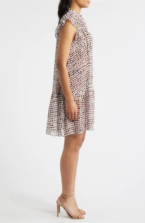Julia Jordan Printed Pleated Frill Dress