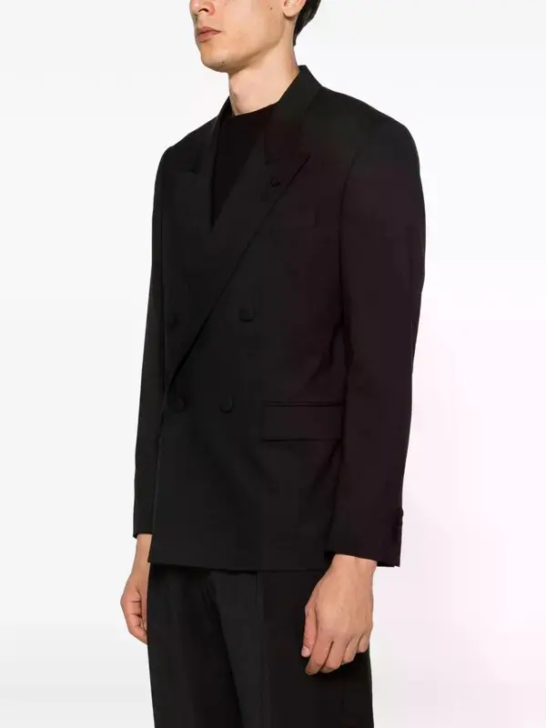 LARDINI Double-breasted Blazer - Black