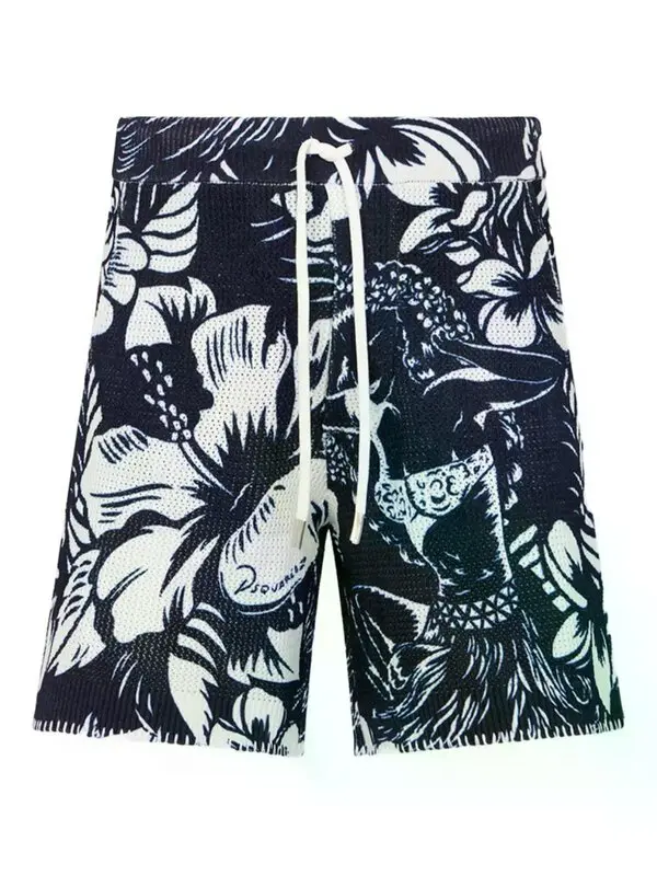 Dsquared2 Floral-patterned Shorts - Blue