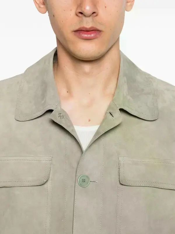 SALVATORE SANTORO Leather Shirt - Green