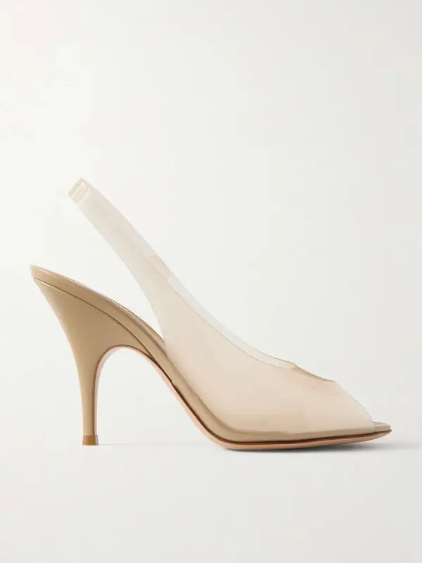 GIANVITO ROSSI Cher 95 Slingback Sandals - Neutral