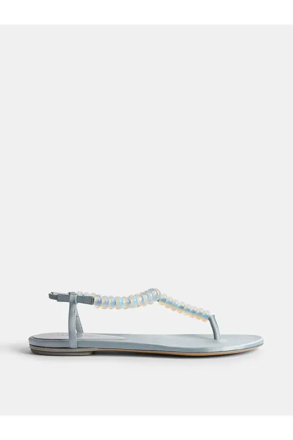 Le Monde Beryl Beaded Thong Sandals - Blue