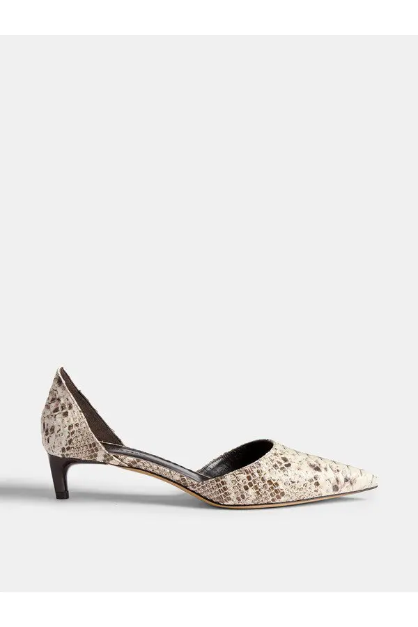 Le Monde Beryl Dakota Kitten Roccia Leather Snake Effect - Natural