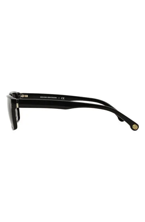 Brooks Brothers Rectangular Sunglasses - Black/grey