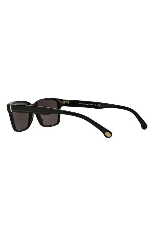 Brooks Brothers Rectangular Sunglasses - Black/grey