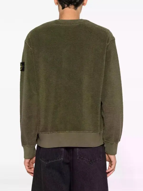 Stone Island Organic Cotton And Nylon Terry Fleece Cardigan - Green