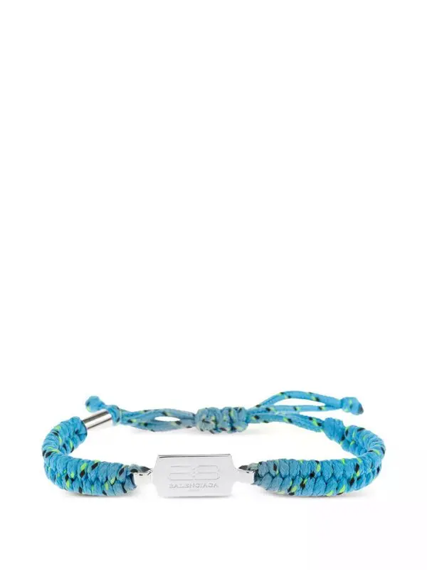 Balenciaga Saint-germain Logo-plaque Bracelet - Silver