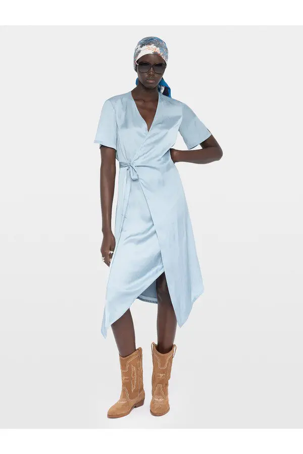 Zadig&Voltaire Reforme Satin Midi Dress - Blue / Denim