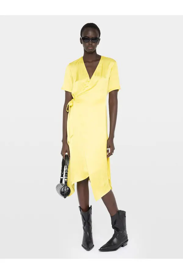 Zadig&Voltaire Reforme Satin Midi Dress - Yellow
