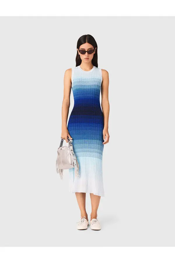 Maje Ombré Knit Maxi Dress - Blue