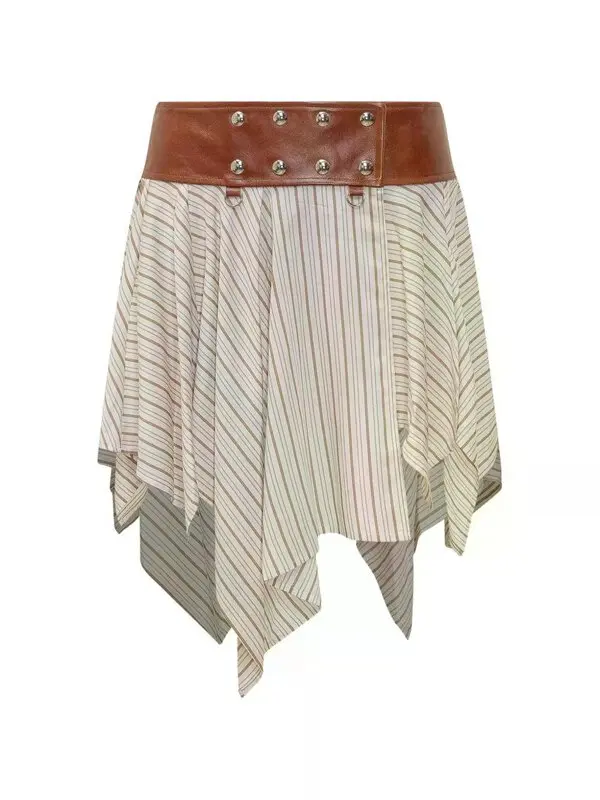 IRO PARIS Striped Belted Skirt - Neutrals