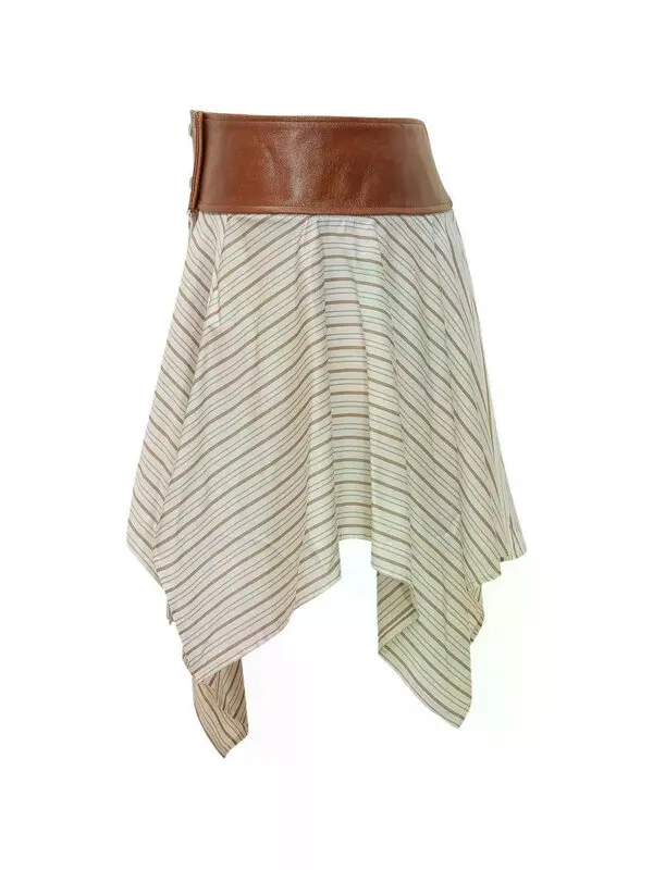 IRO PARIS Striped Belted Skirt - Neutrals