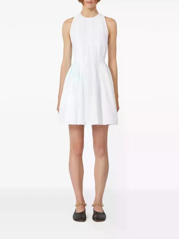Sportmax Pleated Mini Dress - White