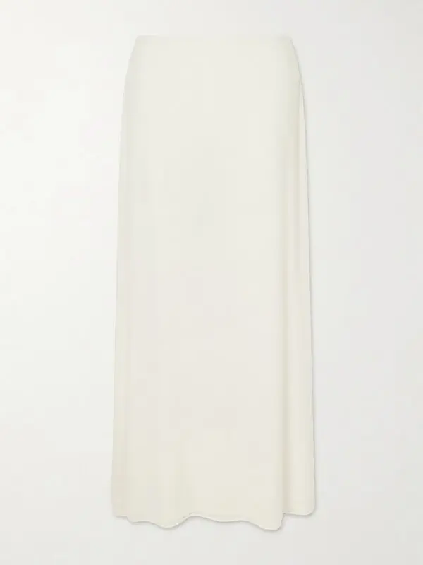COLLEEN ALLEN Stretch Tencel Modal, Silk And Cashmere-blend Maxi Skirt - Neutrals