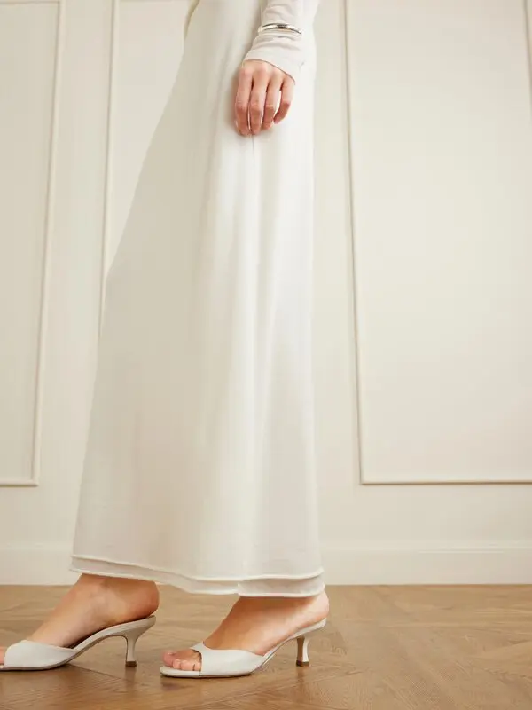 COLLEEN ALLEN Stretch Tencel Modal, Silk And Cashmere-blend Maxi Skirt - Neutrals