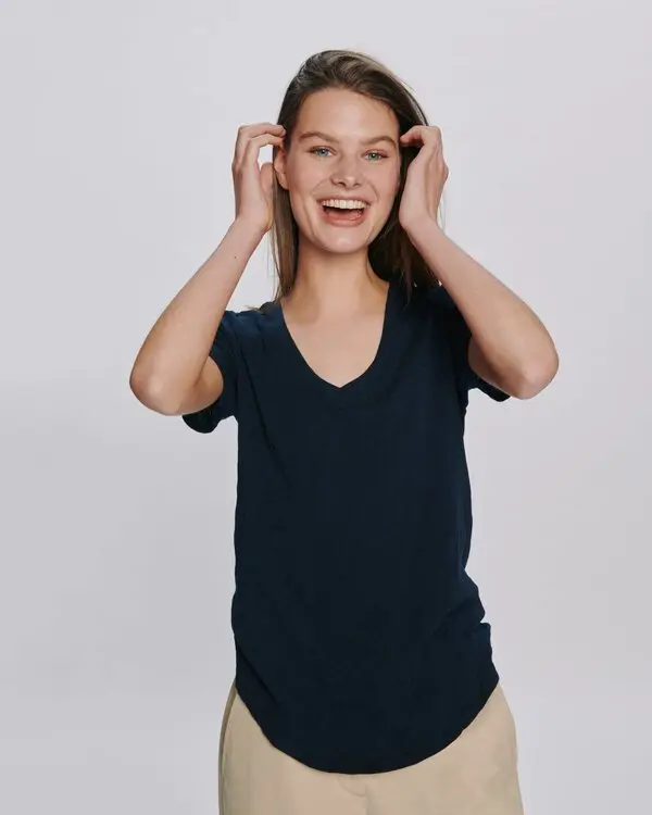 ATM Anthony Thomas Melillo Classic V-neck T-shirt - Midnight