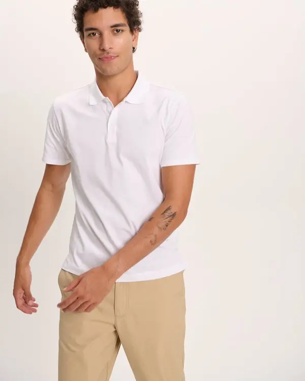 ATM Anthony Thomas Melillo Classic Jersey Polo T-shirt Cotton - White