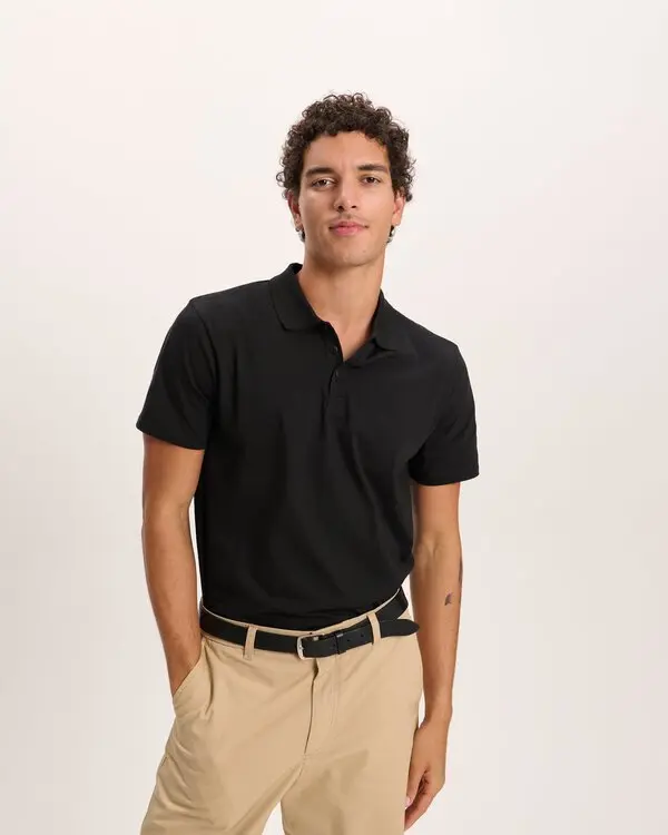 ATM Anthony Thomas Melillo Classic Jersey Polo T-shirt Cotton - Black