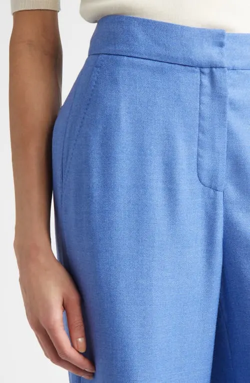 St. John Silk And Wool Wide Leg Trousers - Periwinkle