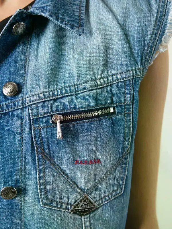 P.a.r.o.s.h Embroidered Denim Vest