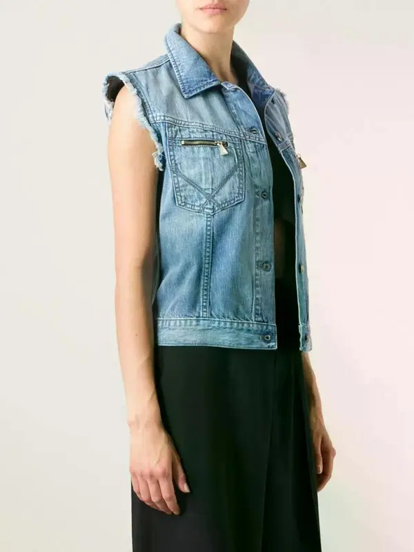 P.a.r.o.s.h Embroidered Denim Vest