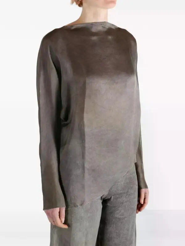 CORTANA Asymmetric Long-sleeve Top - Grey