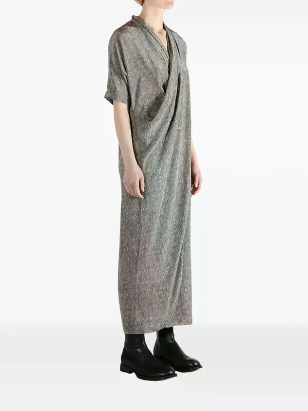 CORTANA Draped V-neck Maxi Dress