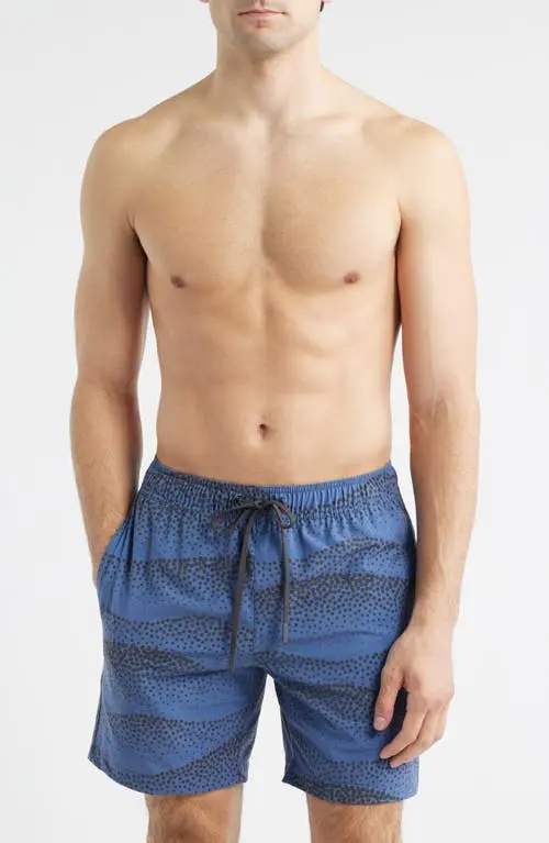 SANTO STUDIO Lido Swim Trunks - Waves Navy Blue
