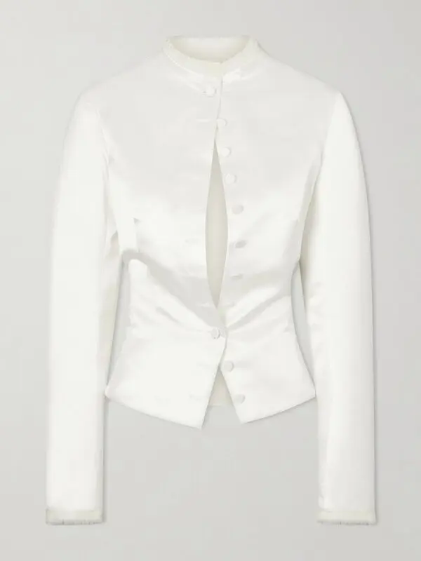 COLLEEN ALLEN Silk-duchesse Jacket - White
