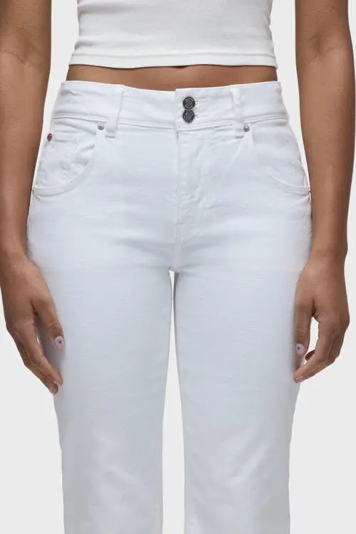 Hudson Jeans Dana Flap Pocket Flare Jeans - White