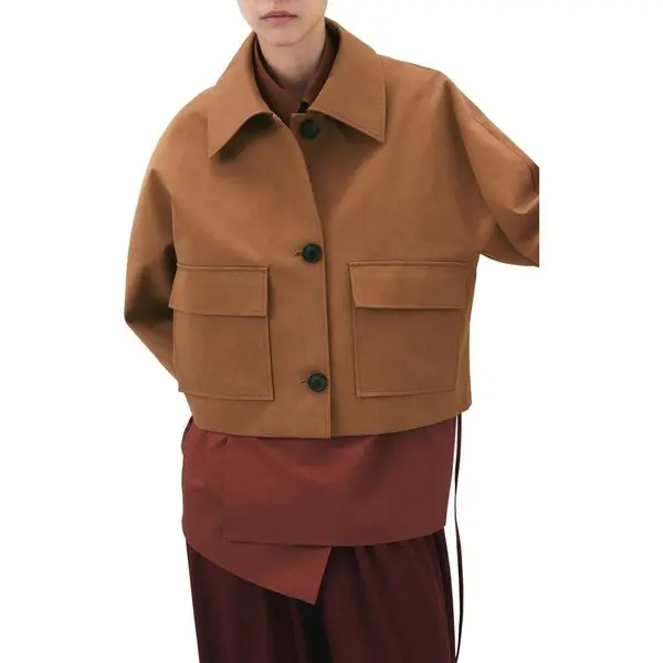 Mango Brava Cotton Jacket - Medium Brown