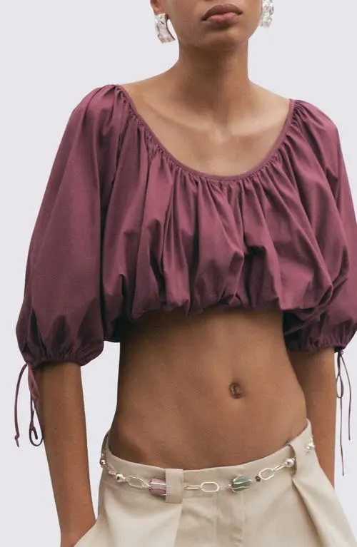 Mango Puff Sleeve Crop Top