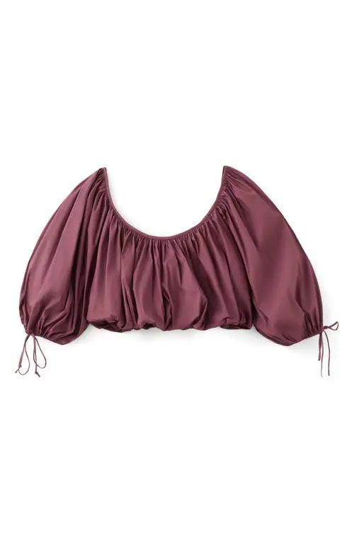 Mango Puff Sleeve Crop Top