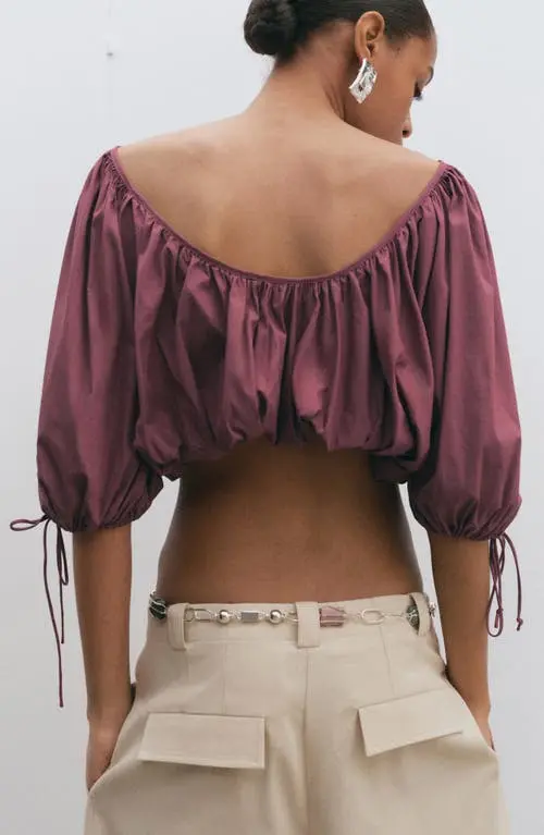 Mango Puff Sleeve Crop Top