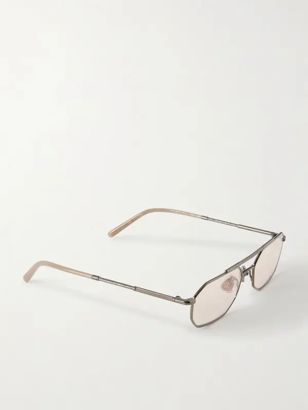 Brunello Cucinelli Aviator-style Titanium Optical Glasses - Gray