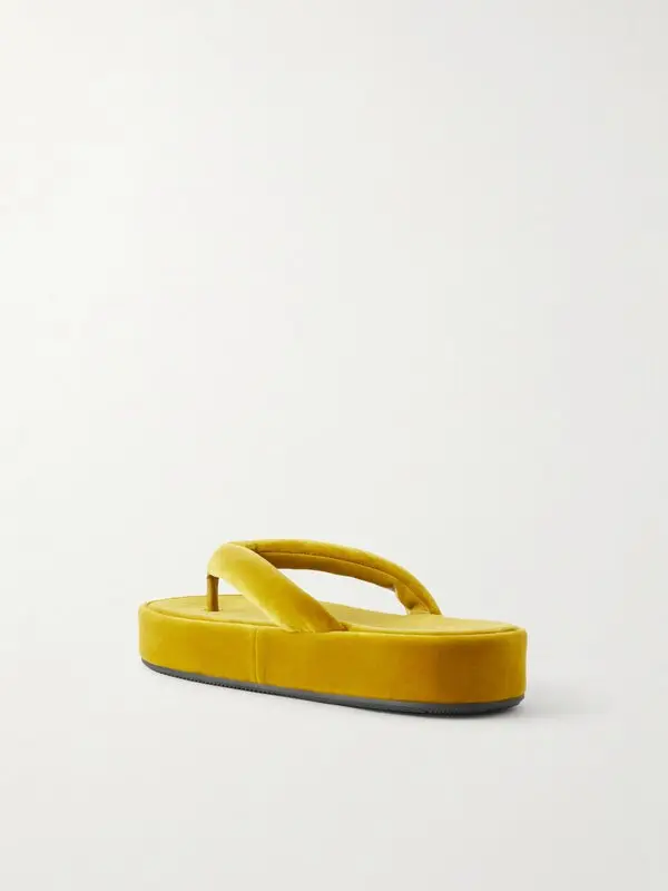 Balenciaga Jet Lag Velvet Thong Sandals