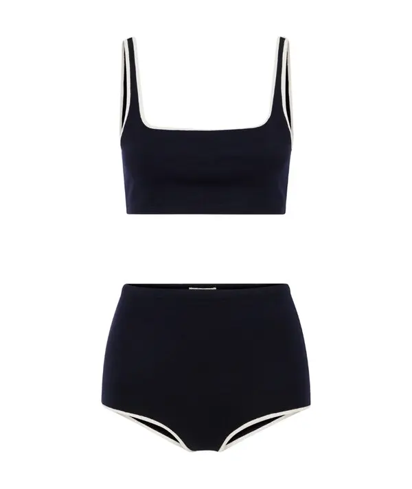 Auralee Wool-blend Stretch Jersey Bikini - Blue